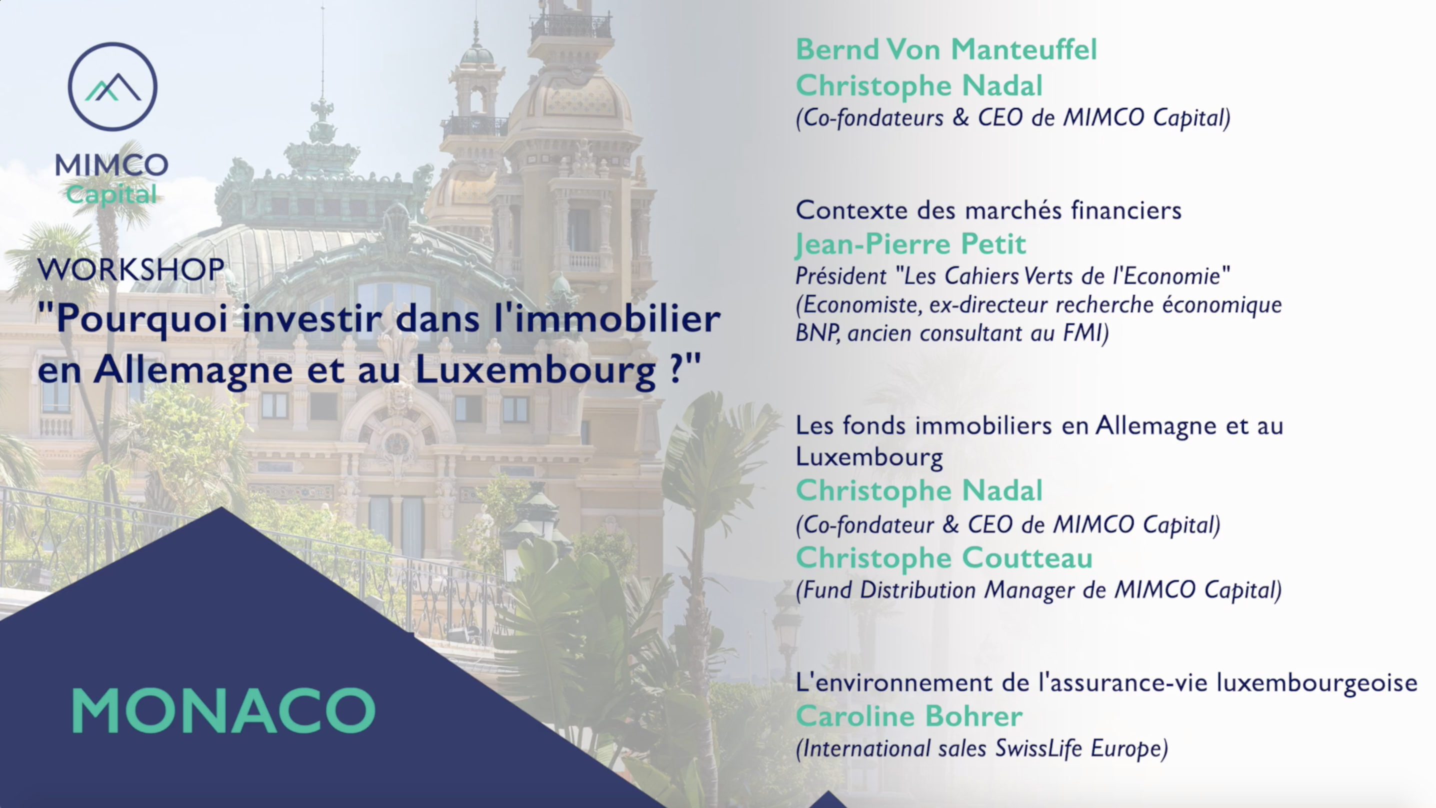 Retour en images sur le séminaire de MIMCO Capital à Monaco - MIMCO capital